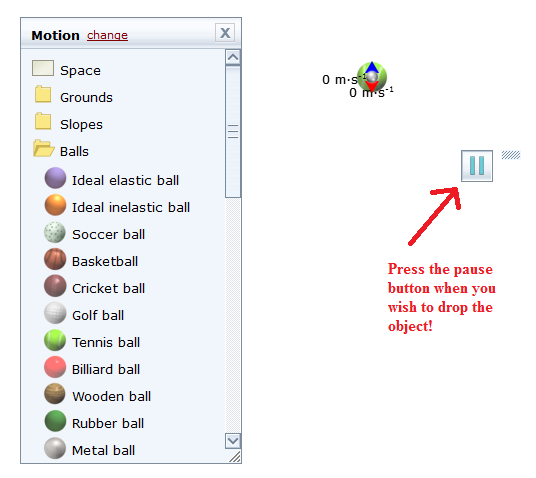 Yenka Simulations - Prac 7.3.1 Look Out Below